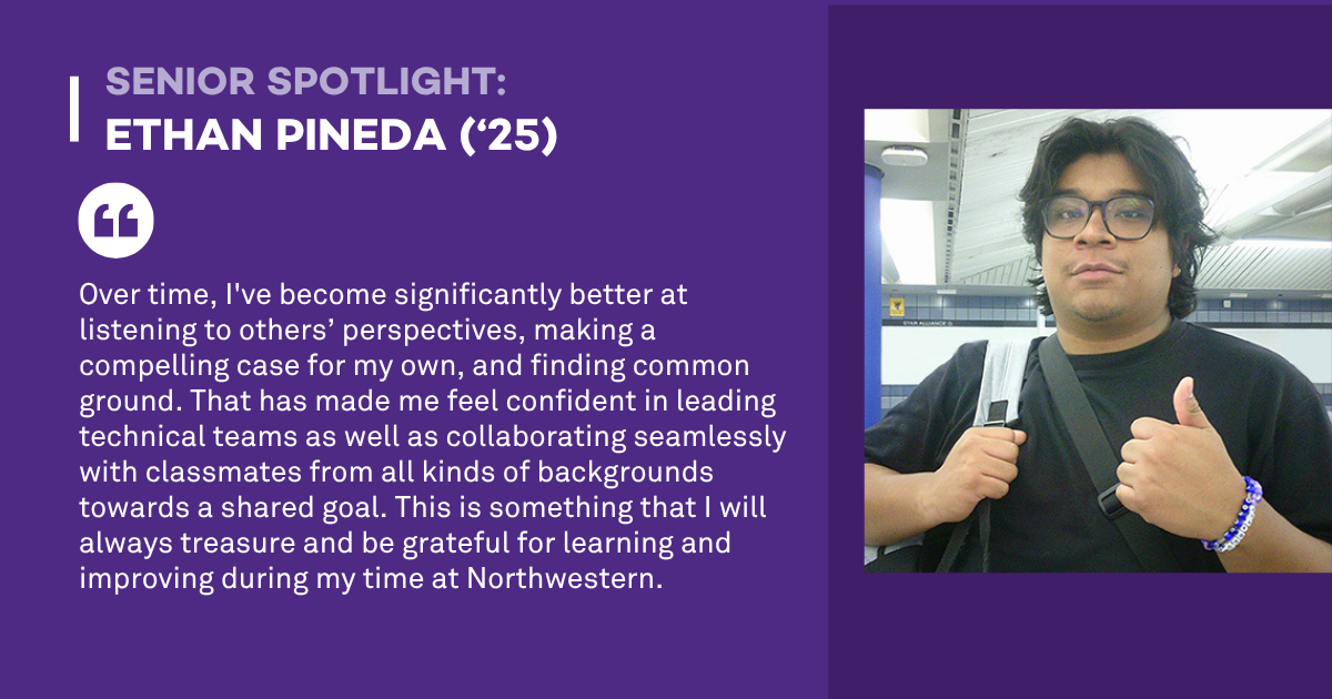 CS Senior Spotlight: Ethan Pineda | News & Events | Computer Science | Northwestern Engineering