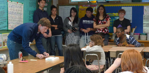 MatSci Club Visits Fourth Grade Classes | News | Northwestern Engineering